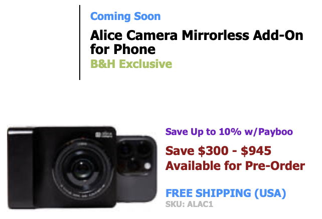 The Alice MFT AI-powered mirrorless camera add-on for smartphones is ...